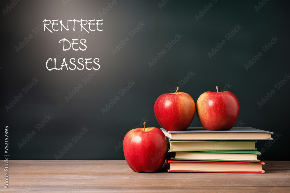 rentrée des classes, rentrée scolaire, tableau noir avec écrit à la ...