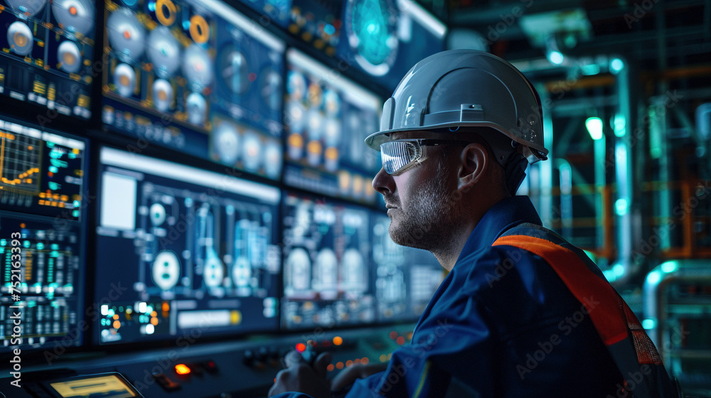 Engineer Operating SCADA System in Industrial Environment Stock ...