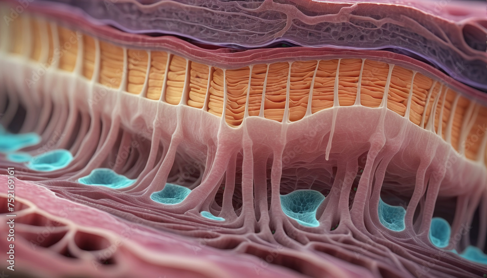 Close-up of the structure and composition of the different layers of ...
