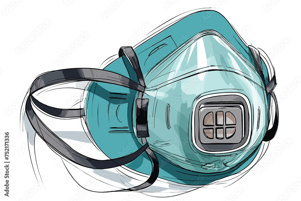 Medical surgical n95 mask vector art illustration paint. Generative AI ...