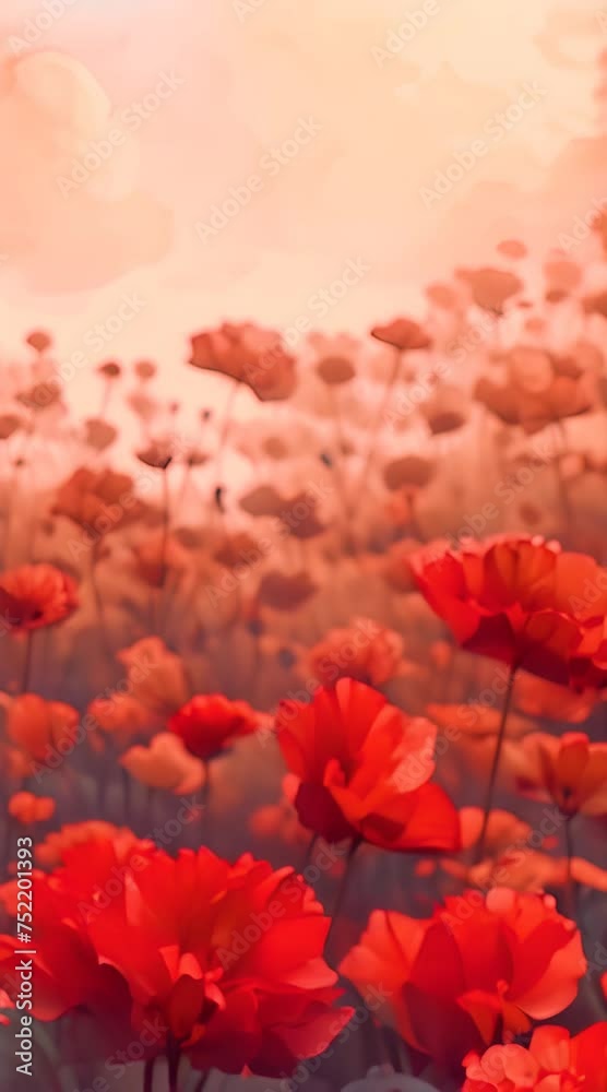 Anzac background. Poppy field, Remembrance Memorial day. Red poppies ...