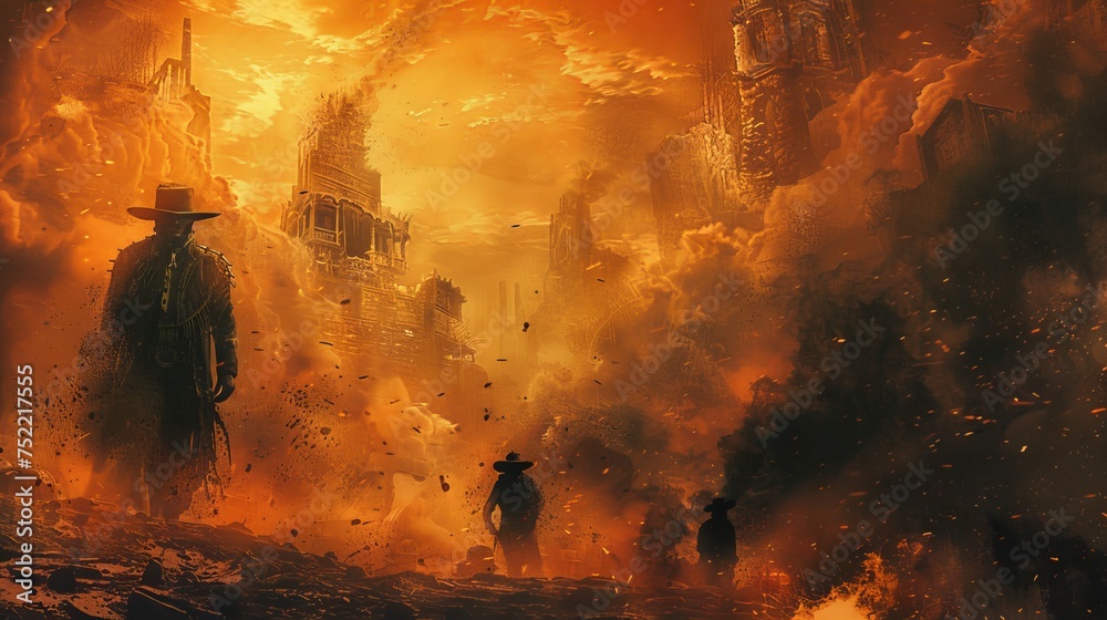 Phantasmagorical Western Scenes Abstract compositions capturing the ...