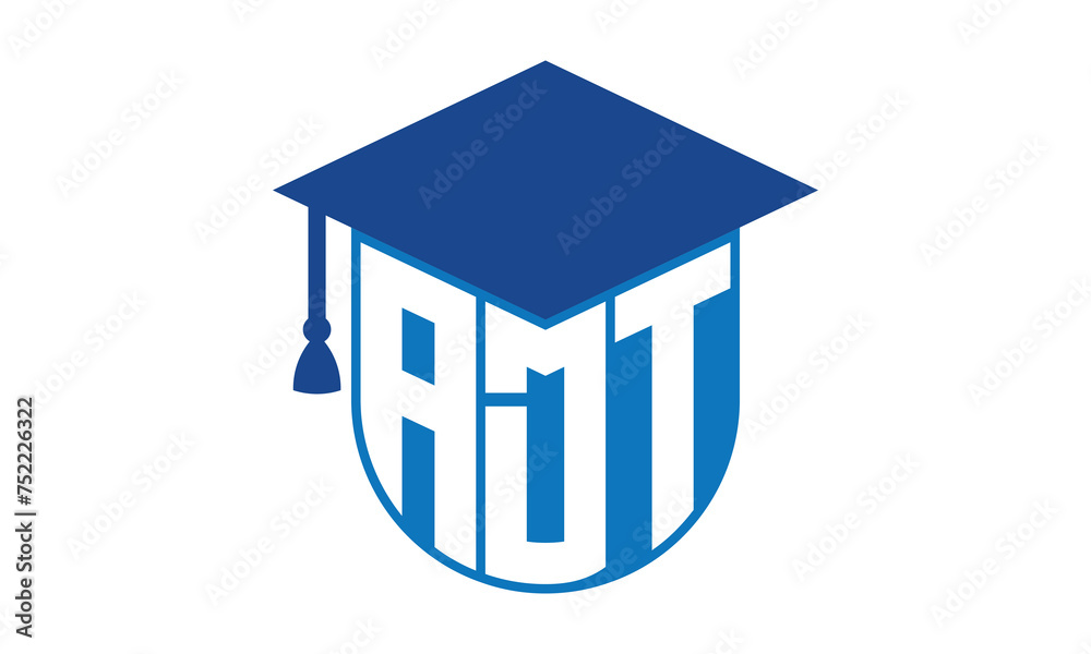 ADT initial letter academic logo design vector template. school college ...