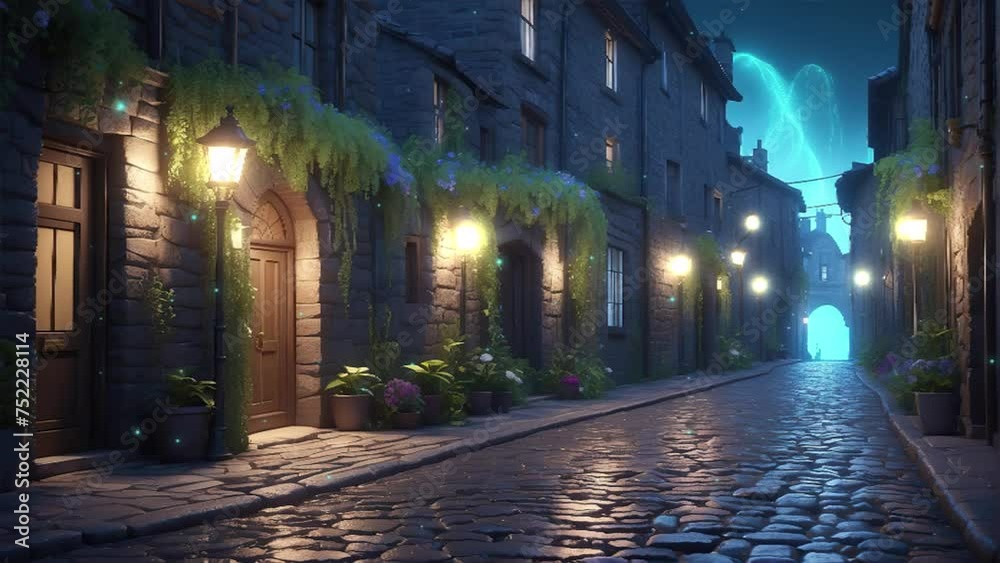 Explore the eerie charm of a deserted city street at night with this ...