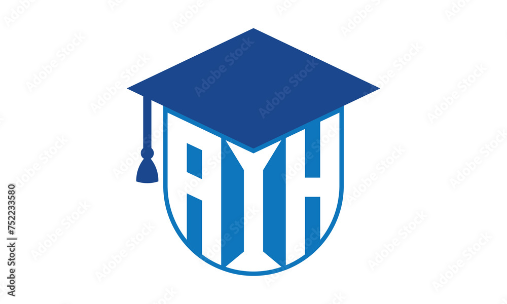 AIH initial letter academic logo design vector template. school college ...