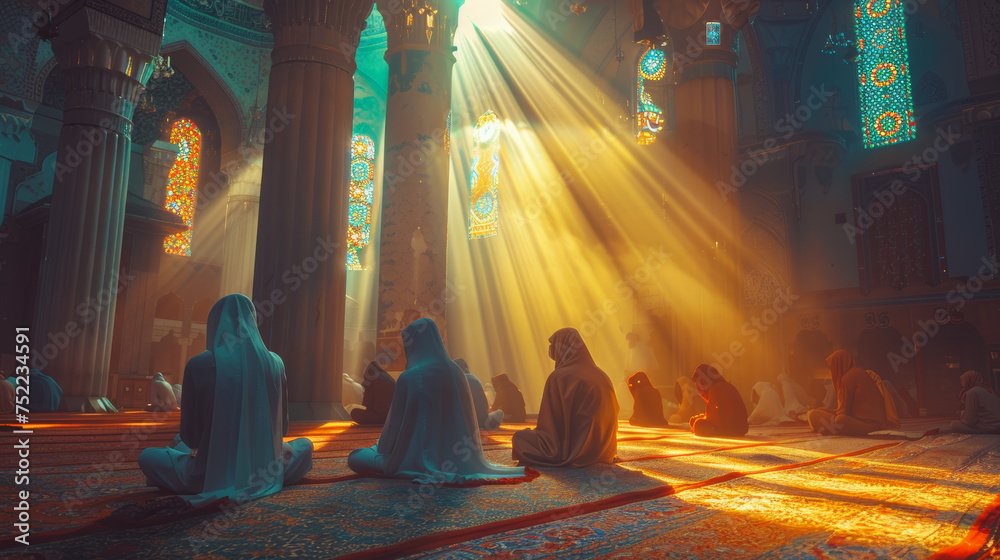 muslim worshippers in islamic culture islamic,muslim concept religious ...