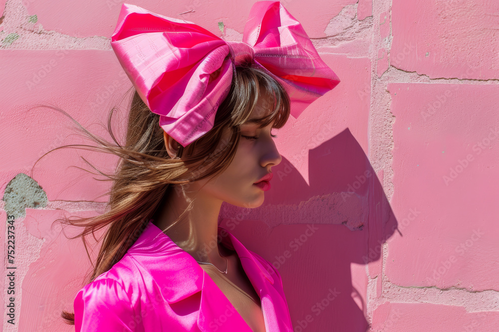 Mujer con estilo coquette paseando por la calle, modelo posando nueva ...
