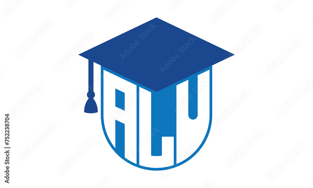 ALU initial letter academic logo design vector template. school college ...
