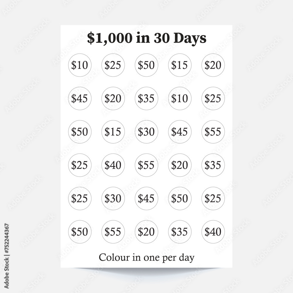 1000 Money Saving Challenge,Money Saving Planner,Saving Cash Tracker ...