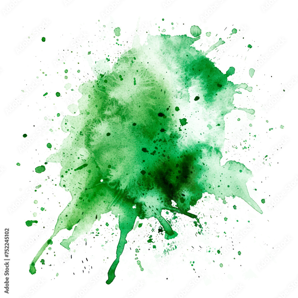 A green splash of paint isolated on a transparent background Isolated ...