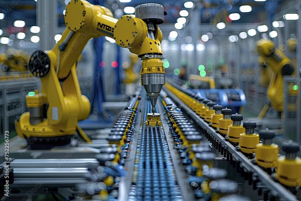 Automated robotics assembly lines deploy advanced robotic arms for precise, speedy tasks ...