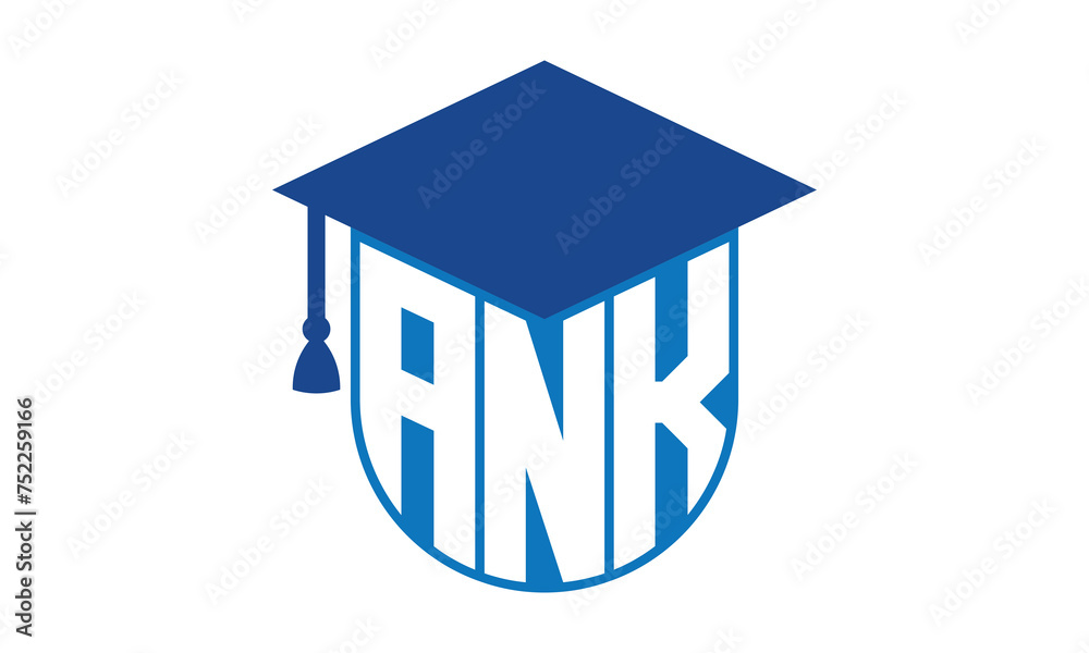 ANK initial letter academic logo design vector template. school college ...