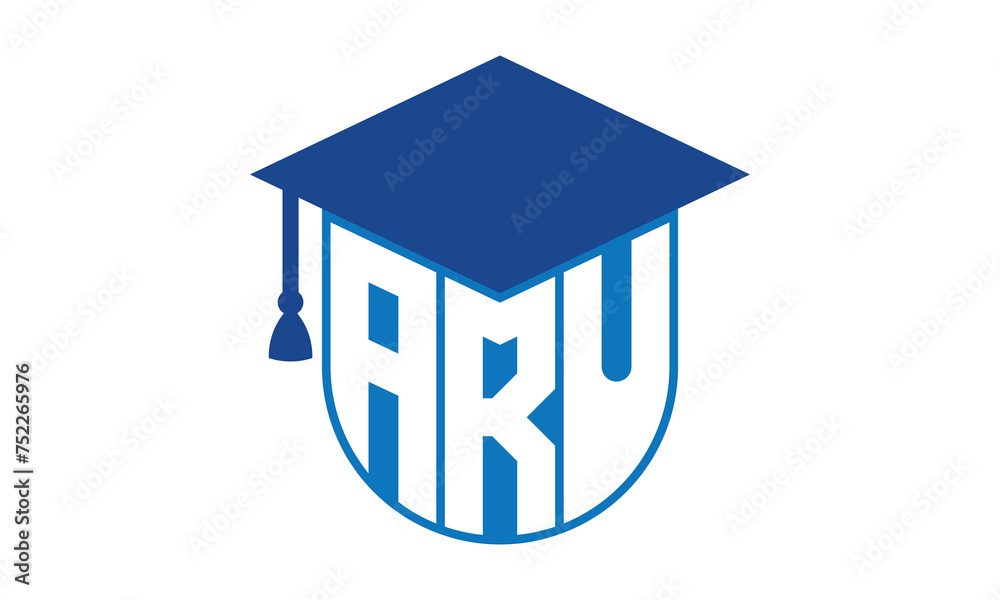 ARU initial letter academic logo design vector template. school college ...