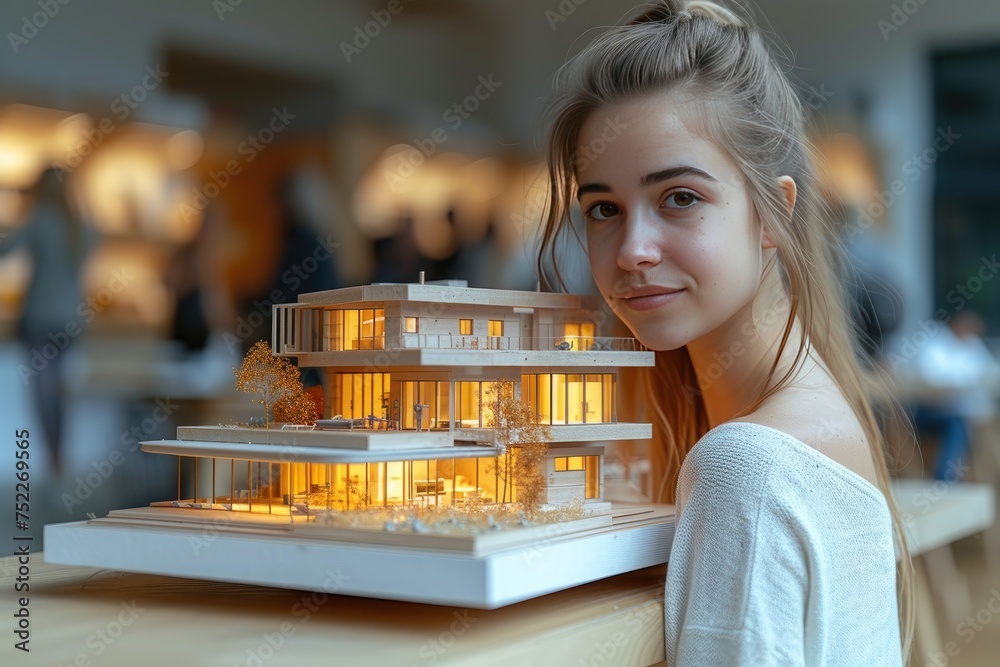 Undergraduate architecture students work on models of the modern box ...