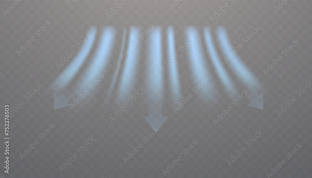 Wind air movement effect isolated on transparent background. Realistic ...