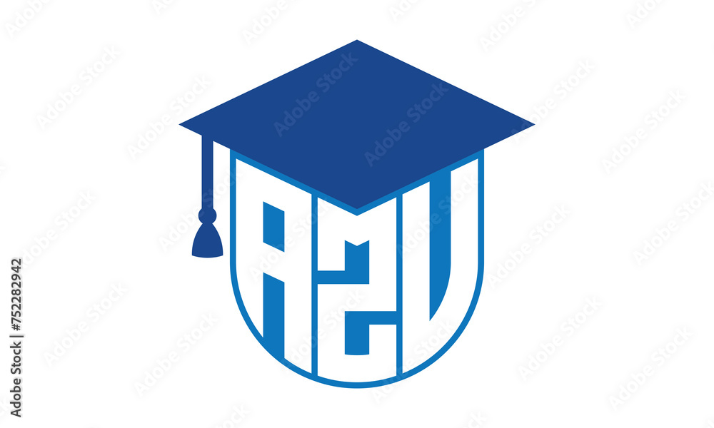 AZV initial letter academic logo design vector template. school college ...