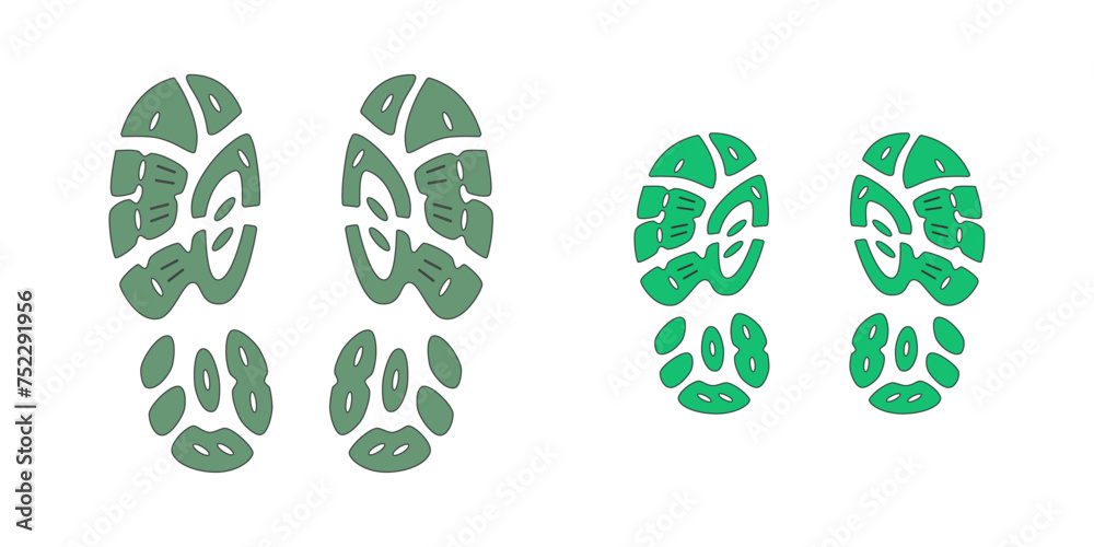Human step footprints vector isolated set on white background. Children ...