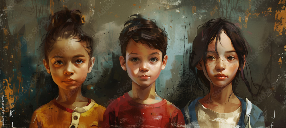 group of fictional kids from various racial and ethnic backgrounds ...