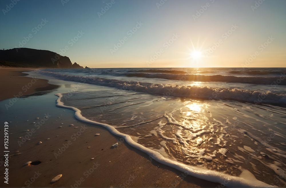 Sunset Serenity: A Breathtaking View of Golden Hour at the Beach, Where ...