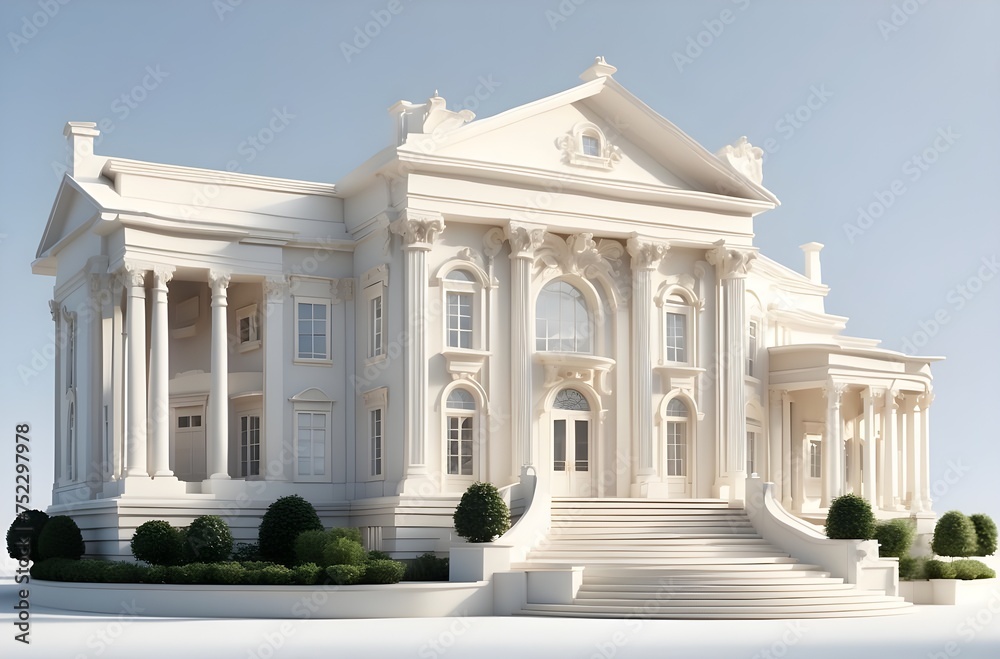 A Grand Display of Luxury and Elegance: The Majestic White Mansion with ...