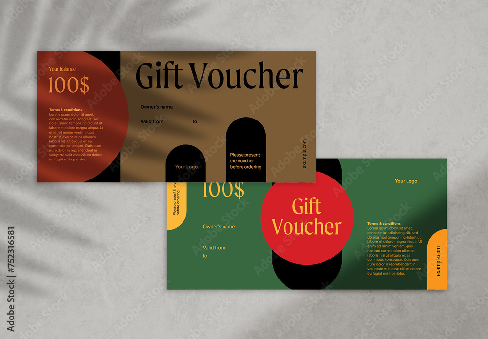 Abstract Gift Voucher Layout Stock Template | Adobe Stock