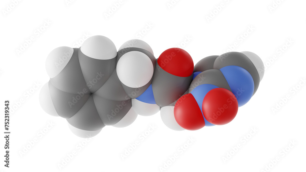 benznidazole molecule, antiparasitic medication, molecular structure ...