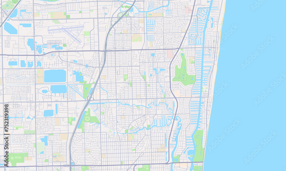 Oakland Park Florida Map, Detailed Map of Oakland Park Florida Stock ...