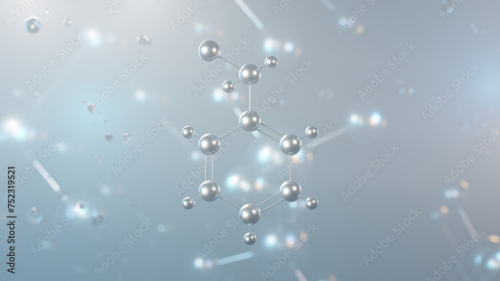 benzyl chloride molecular structure, 3d model molecule, reactive ...