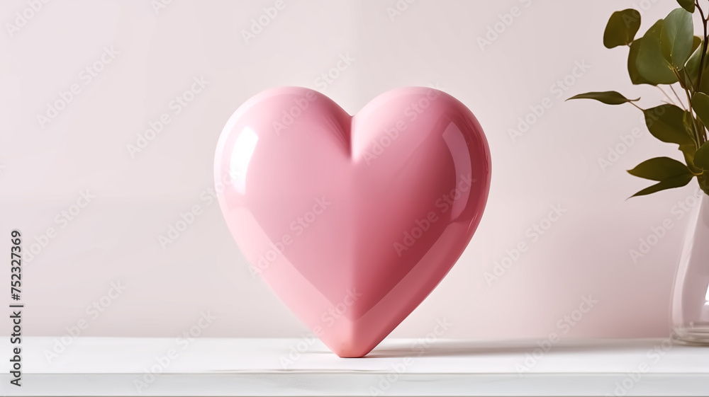 Pink Heart Composition: A delightful arrangement featuring a pink heart ...