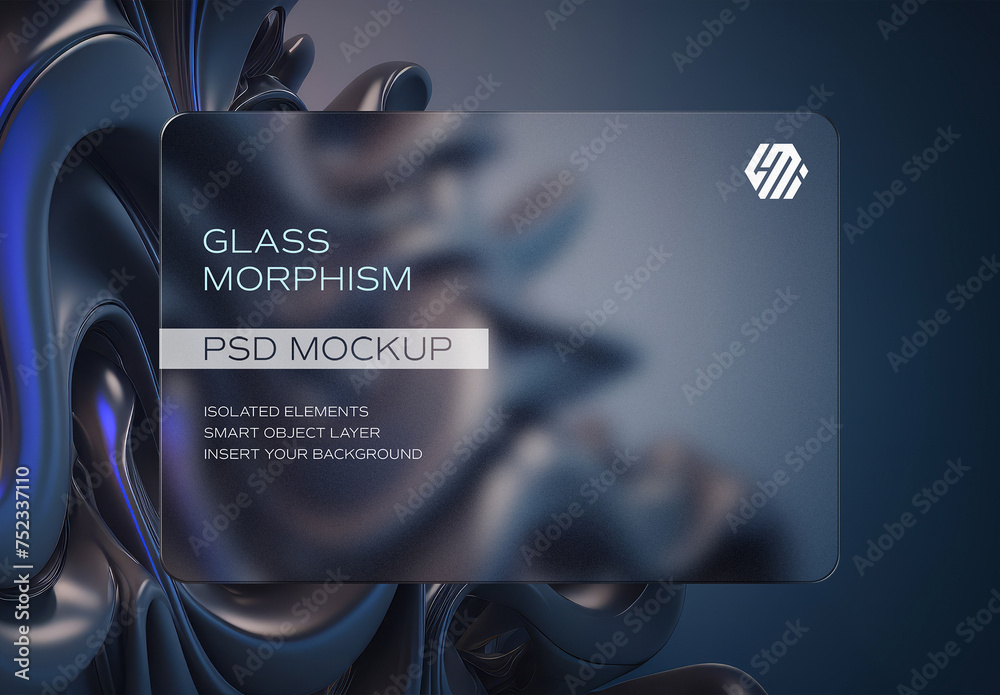 Transparent Frosted Glass Morphism Mockup. Generative Ai Background Stock Template | Adobe Stock