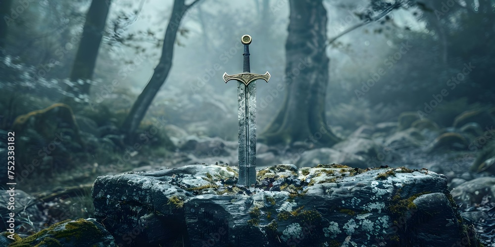 Excalibur: The Iconic Sword in the Stone Representing King Arthur's ...