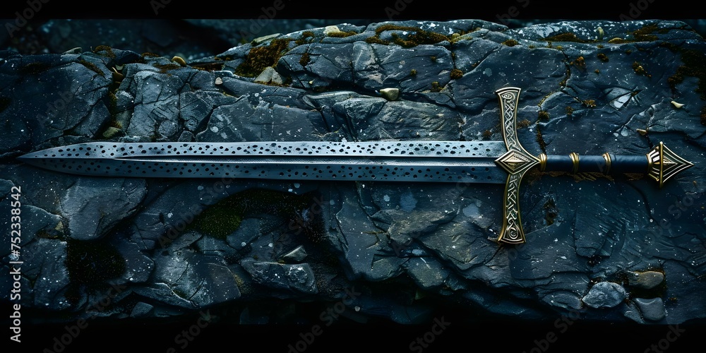 Excalibur: The Legendary Sword Embedded in Stone Representing King ...