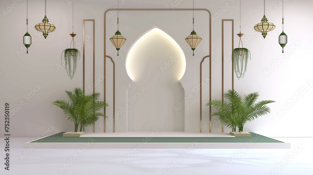 Arabic Lanterns, Clean Stage, Product Display Montage in Hari Raya ...