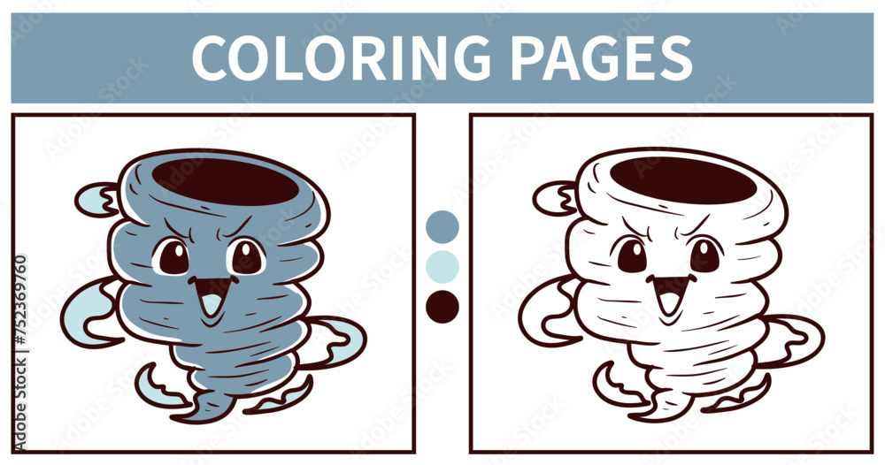 Cute twister coloring pages for kids vector illustration Stock Vector ...