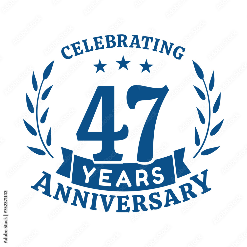 47th anniversary celebration design template. 47 years vector and ...