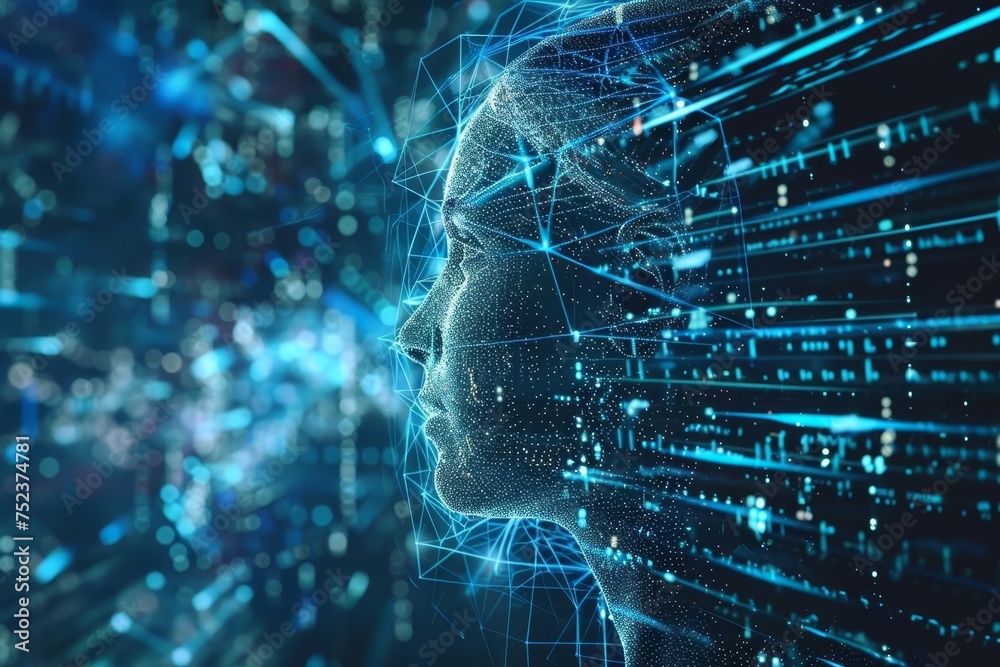 Conceptual visualization of advanced artificial intelligence and ...