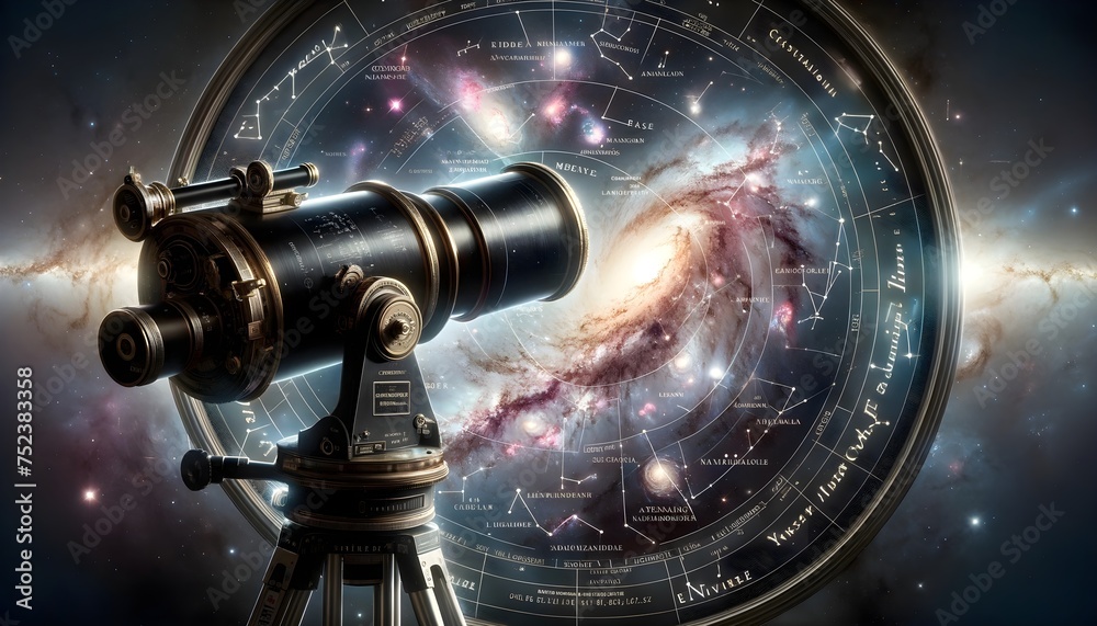Explore the Universe" on Telescope View of Space with Constellation ...