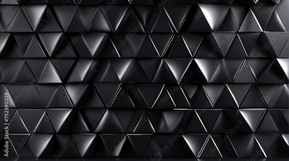 Futuristic tech dark background with a triangular block structure. Wall texture with a 3D ...