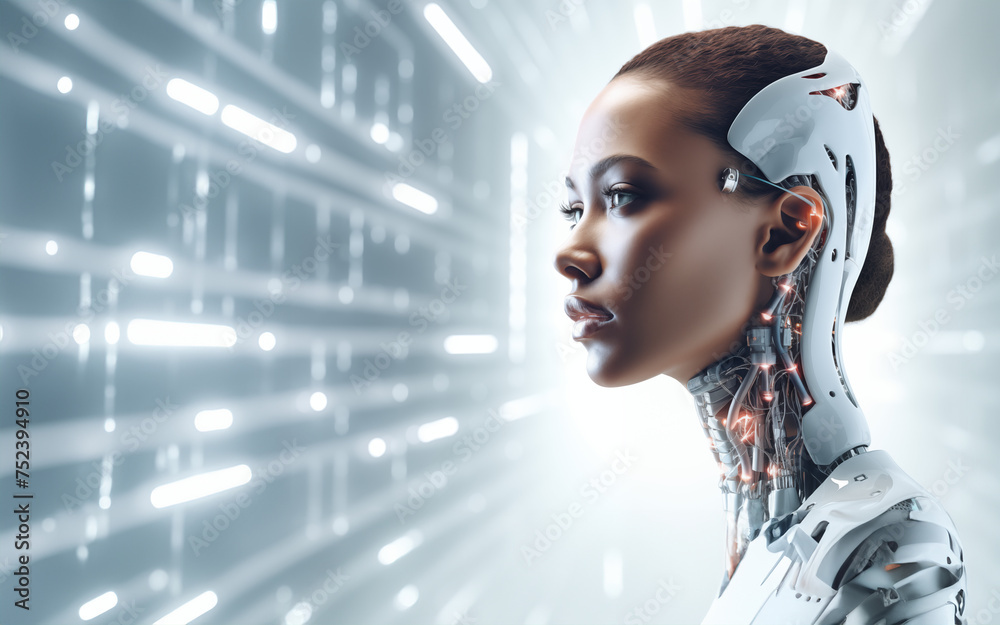 humanoid, robot, profile, beautiful, Female, AI, Artificial ...