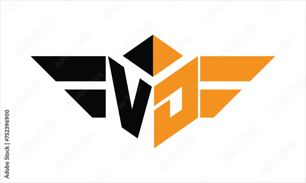 VD initial letter falcon icon gaming logo design vector template ...
