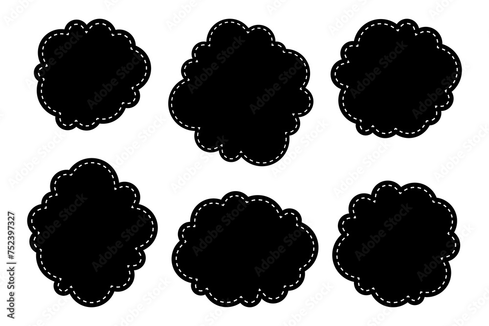 Vecteur Stock Black dotted patches. Cute templates, place for text or ...