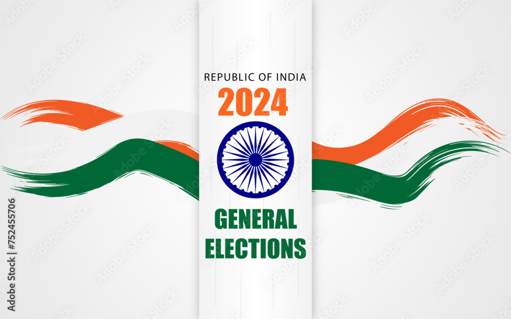 Brush stroke style Indian Flag General Election Poster, India Elections ...