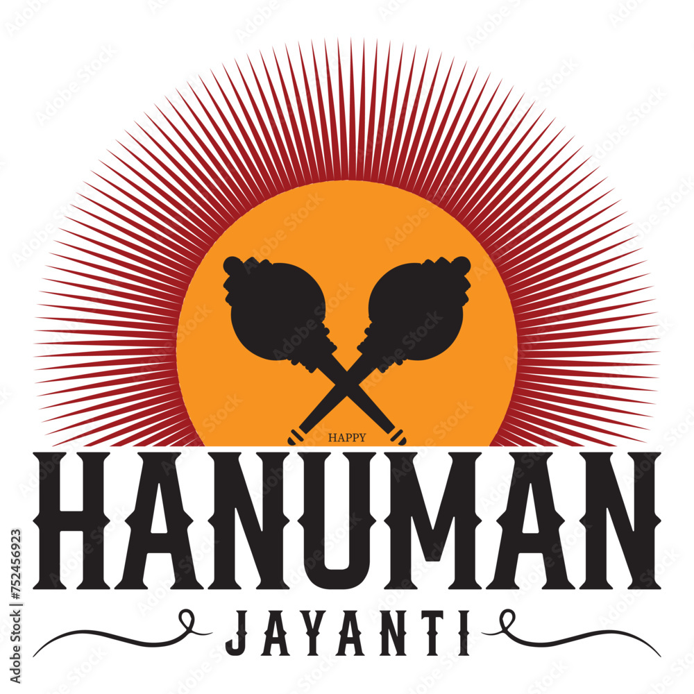 Vector happy hanuman jayanti typography design vector illustration ...