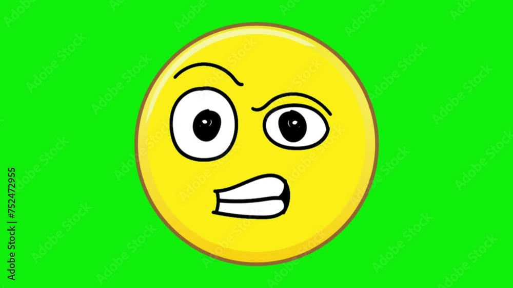 Face expressions emoticon on green background chroma key. Various ...