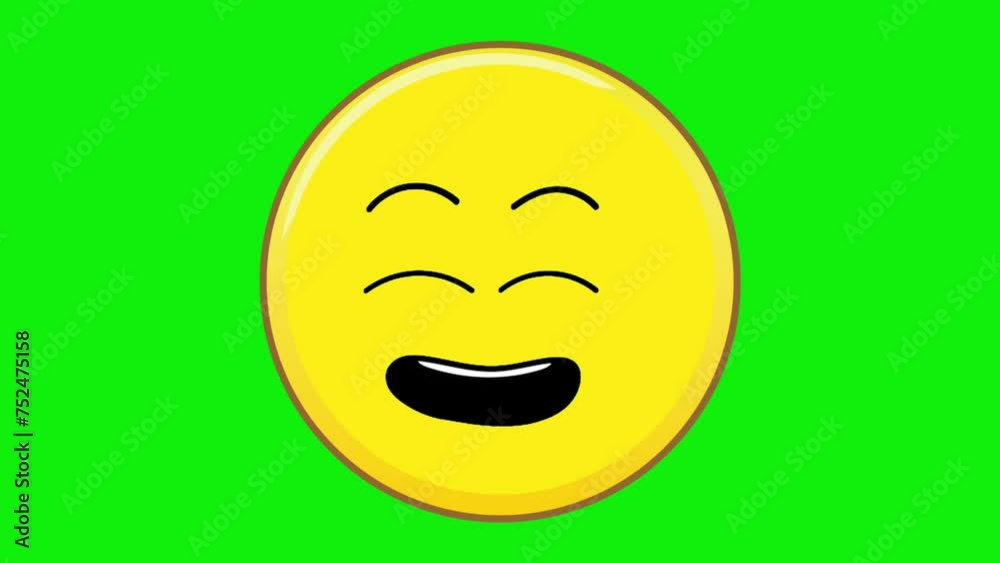 Happy smiley face expressions emoticon on green background chroma key ...