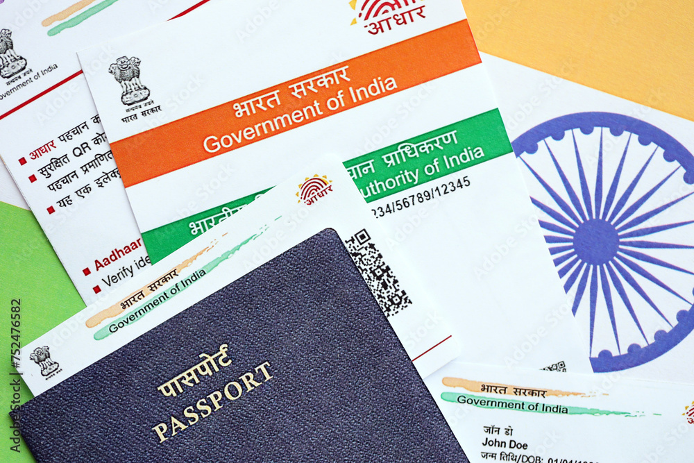 Indian Aadhaar card from Unique Identification Authority of India and ...
