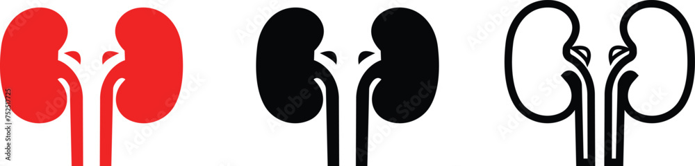 Kidney icon vector set. Urology logo design template. Symbol and sign ...