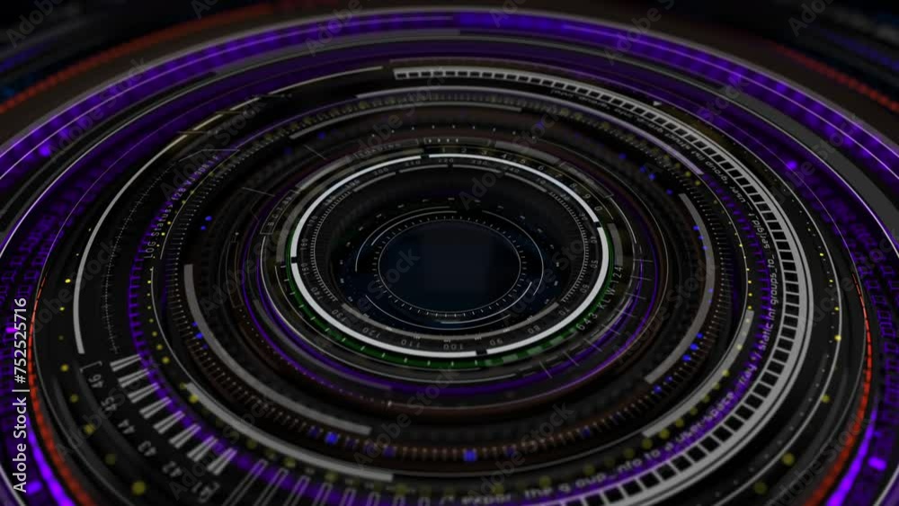 hud circle elements 3D technology UI Sci Fi HUD pattern camera lens ...