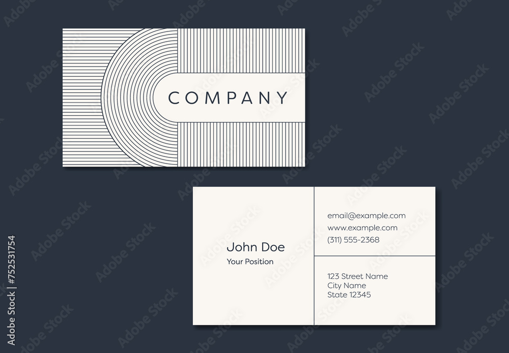 Creative Business Card Template with Line Patterns Stock Template ...