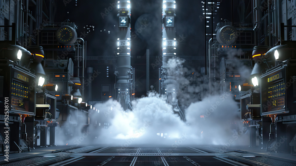 Space Odyssey Launch Pad Stage: Rockets stand ready for launch on this ...